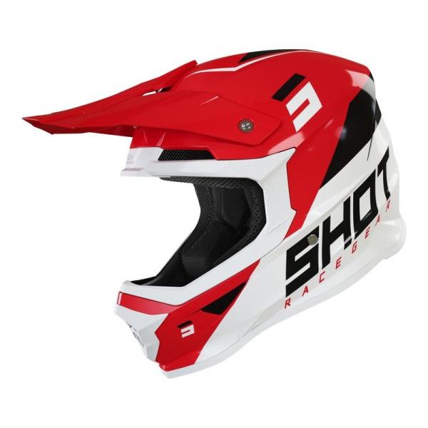 Casque Shot FURIOUS CHASE - Rouge / Blanc au meilleur prix Moto-System.fr