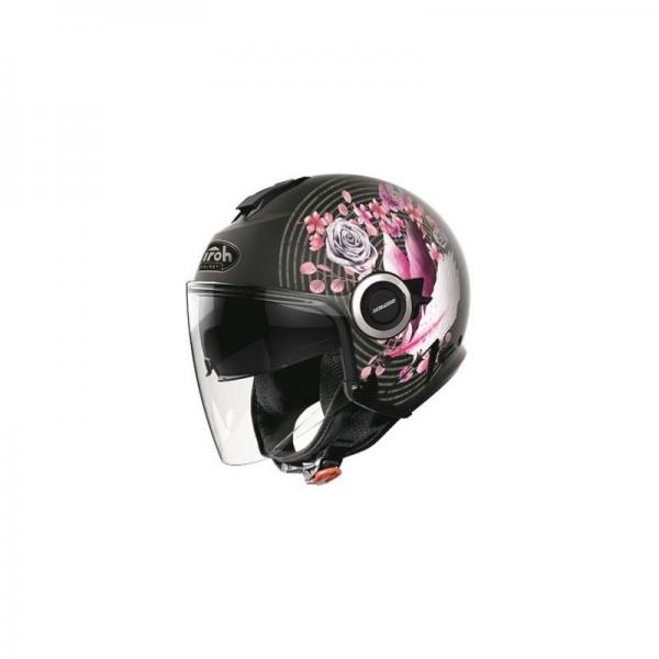 Casque Airoh HELIOS MAD MAT - Noir / Rose au meilleur prix Moto-System.fr